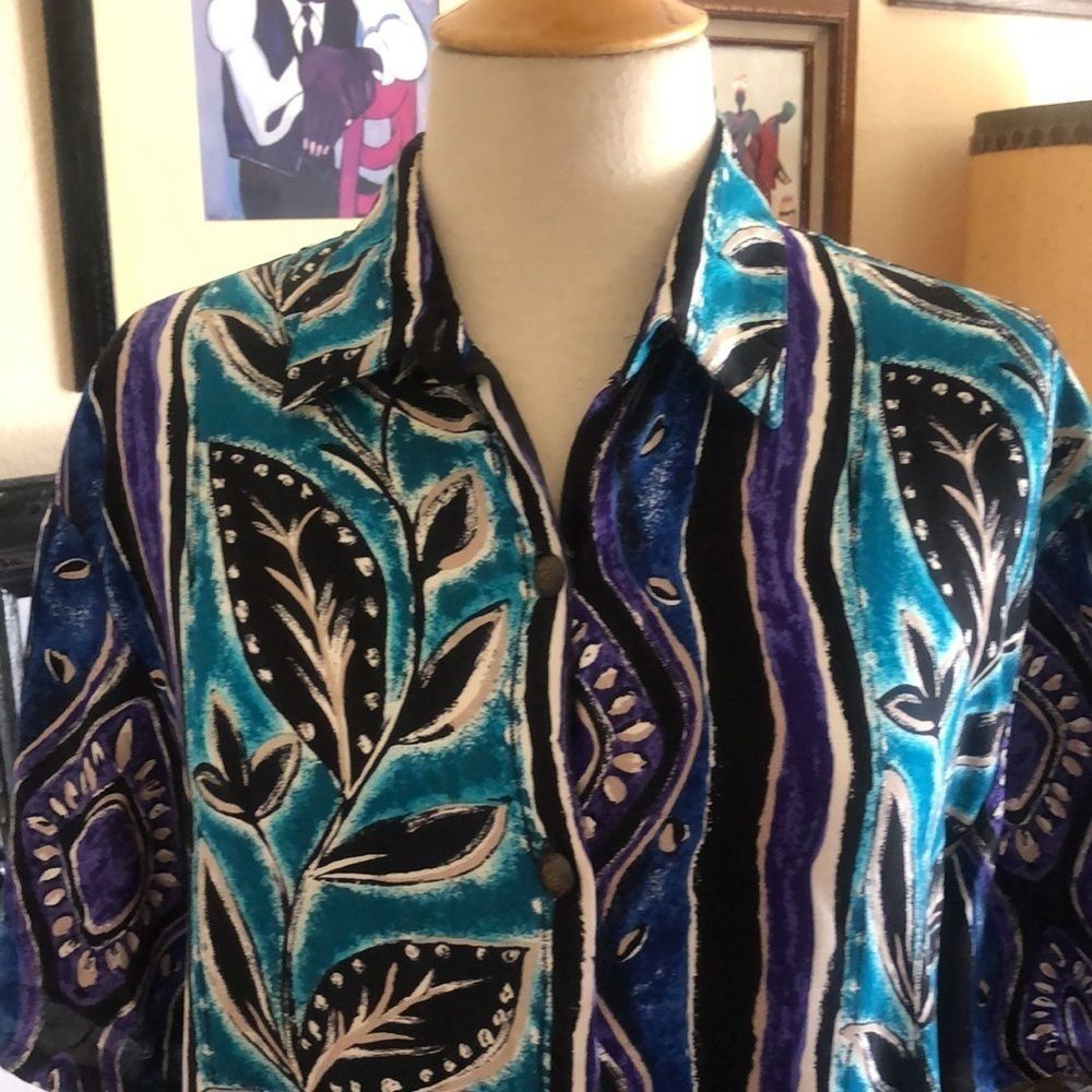 1990s Bold Print Blouse - Gem